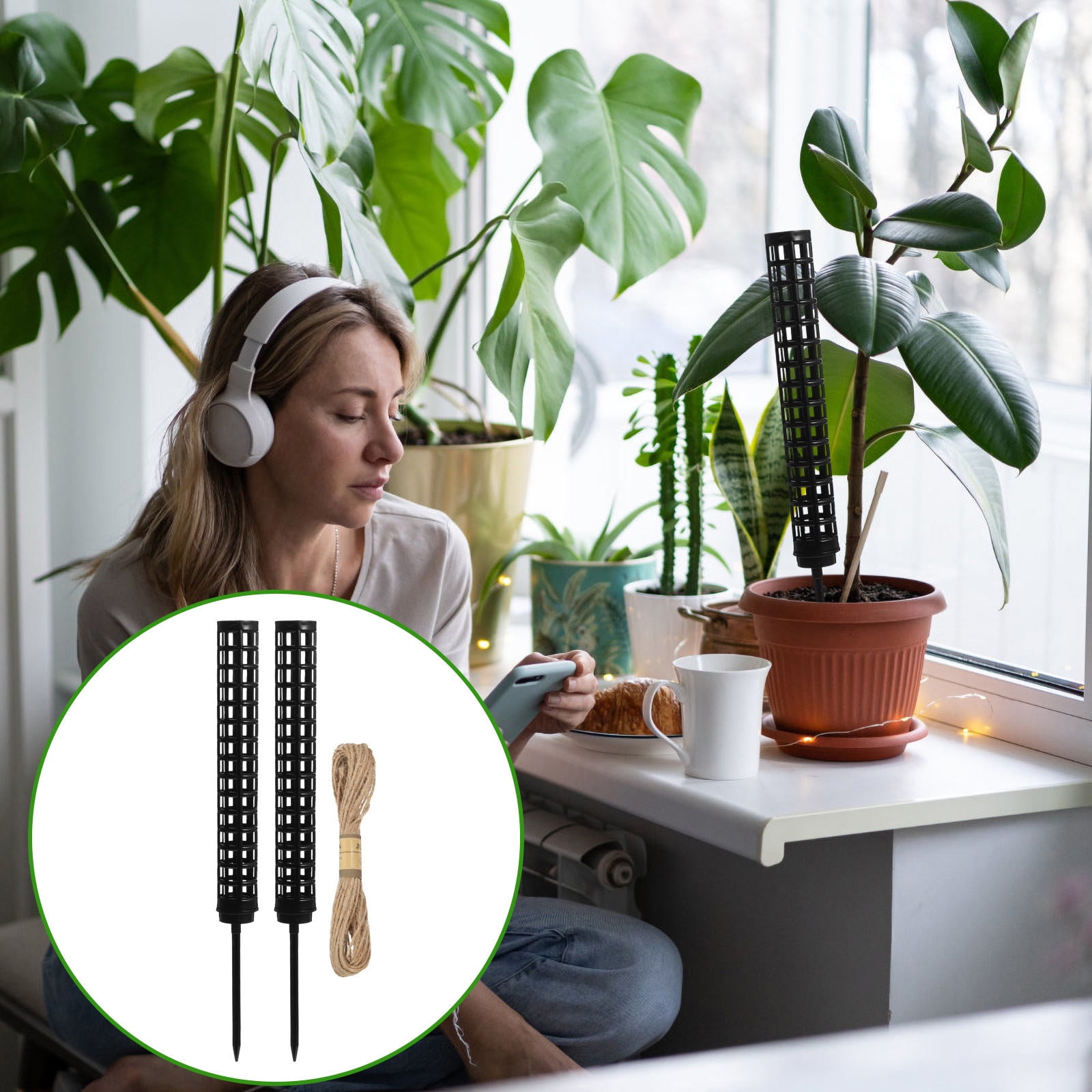 ibasenice 2Pcs Climbing Garden Trellis Plastic Moss Poles for Vine ...