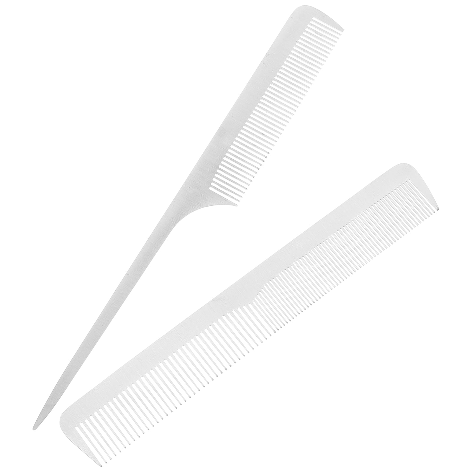 ibasenice 2Pcs Stainless Steel Tail Comb Set Silver Hair Styling ...