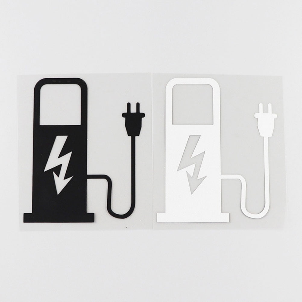 ibasenice 2pcs Car Charging Reminder Sign Electric Car Sticker PVC ...