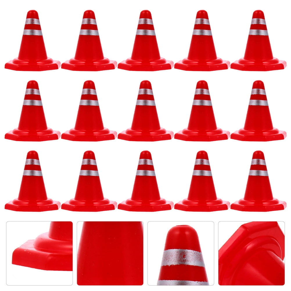ibasenice 30pcs Red Plastic Mini Road Cone for DIY Projects and ...