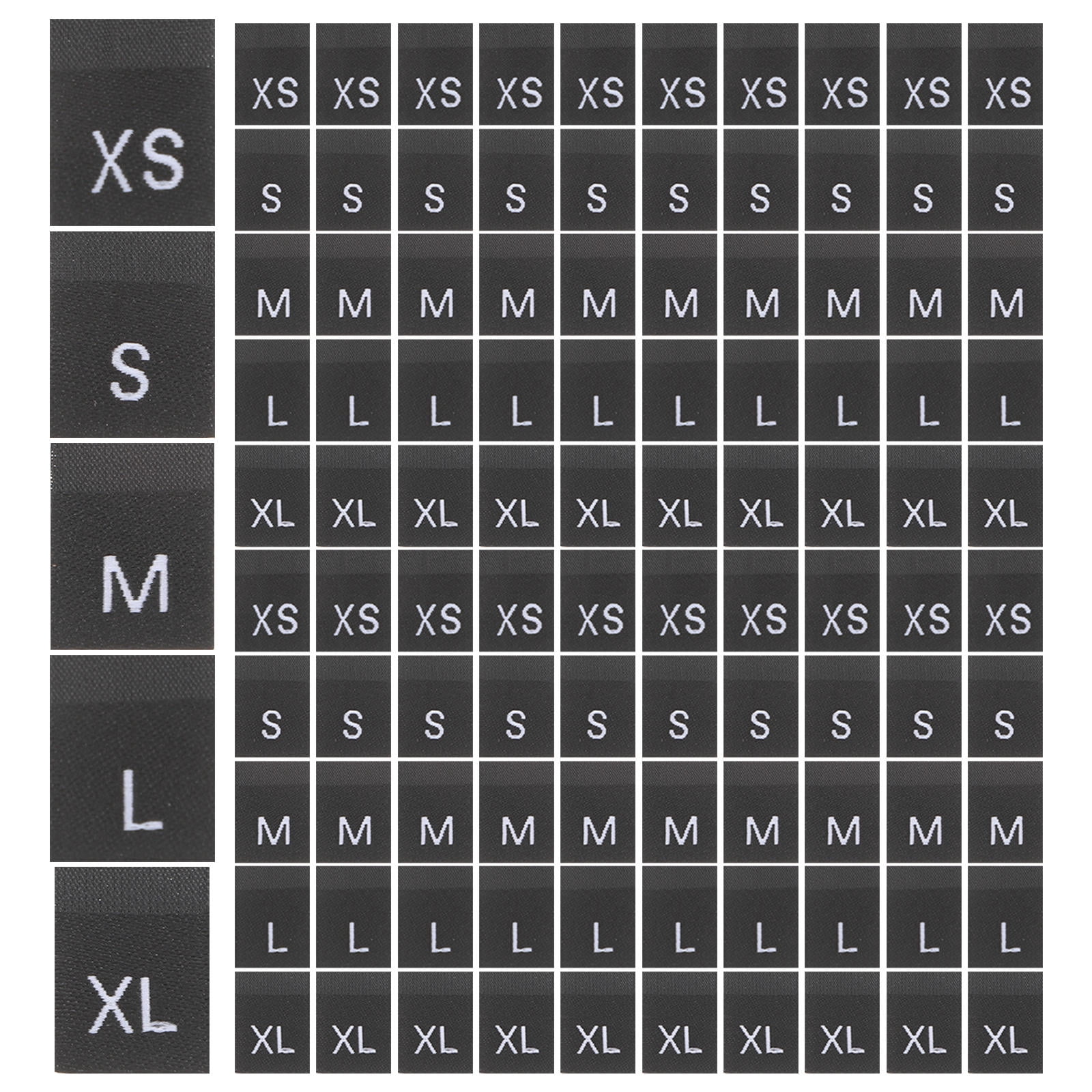 ibasenice Clothing Size Tags, Washable Black Polyester, Garment Labels ...