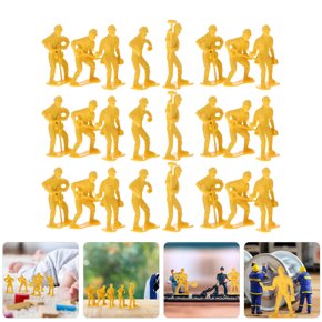 Construction Worker Toy Figures in Bright Colors for Creative Play