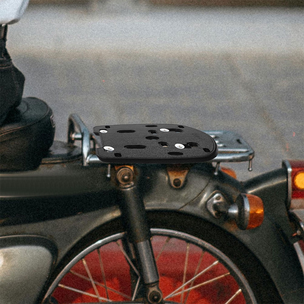 ibasenice Universal Black Metal Motorcycle Rear Luggage Rack Base Plate ...