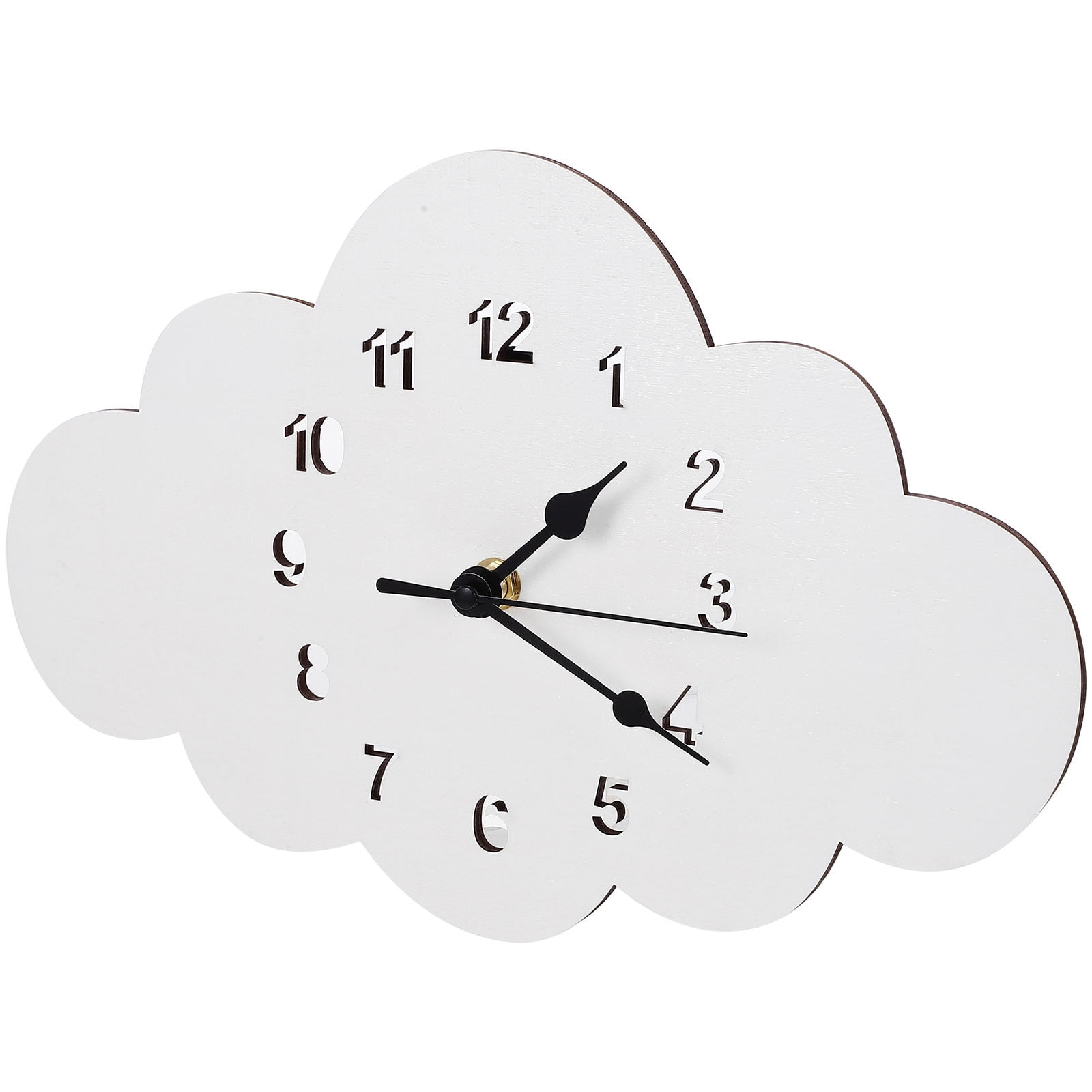 ibasenice Clouds Clock Wooden Silent Timekeeping Children's Room Decor ...
