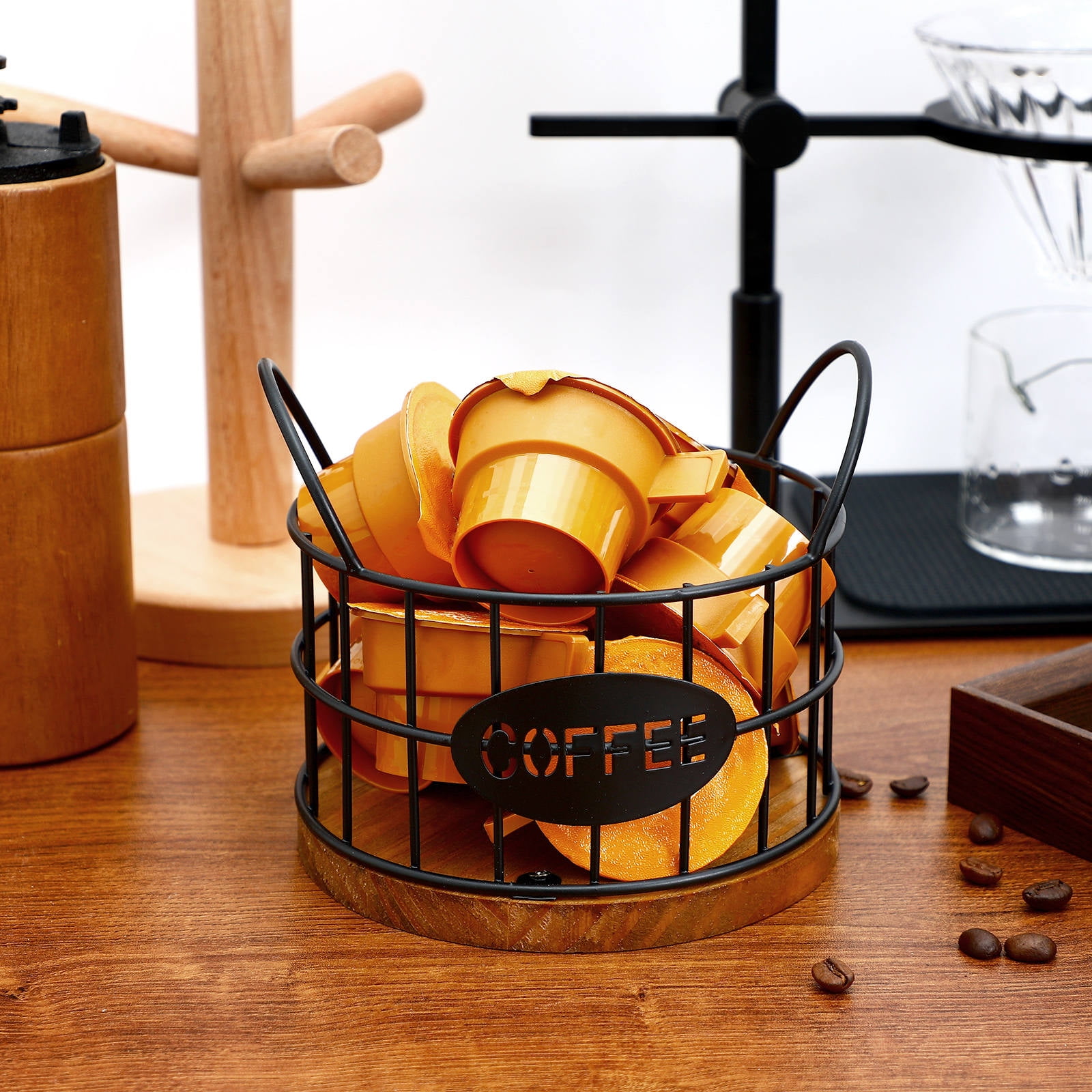 ibasenice Coffee Stand Coffee Storage Box Black Portability 1 Set ...