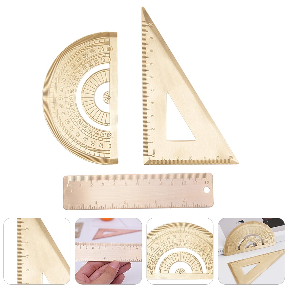 ibasenice Geometry Protractor Set for Students Triangle Measurement ...