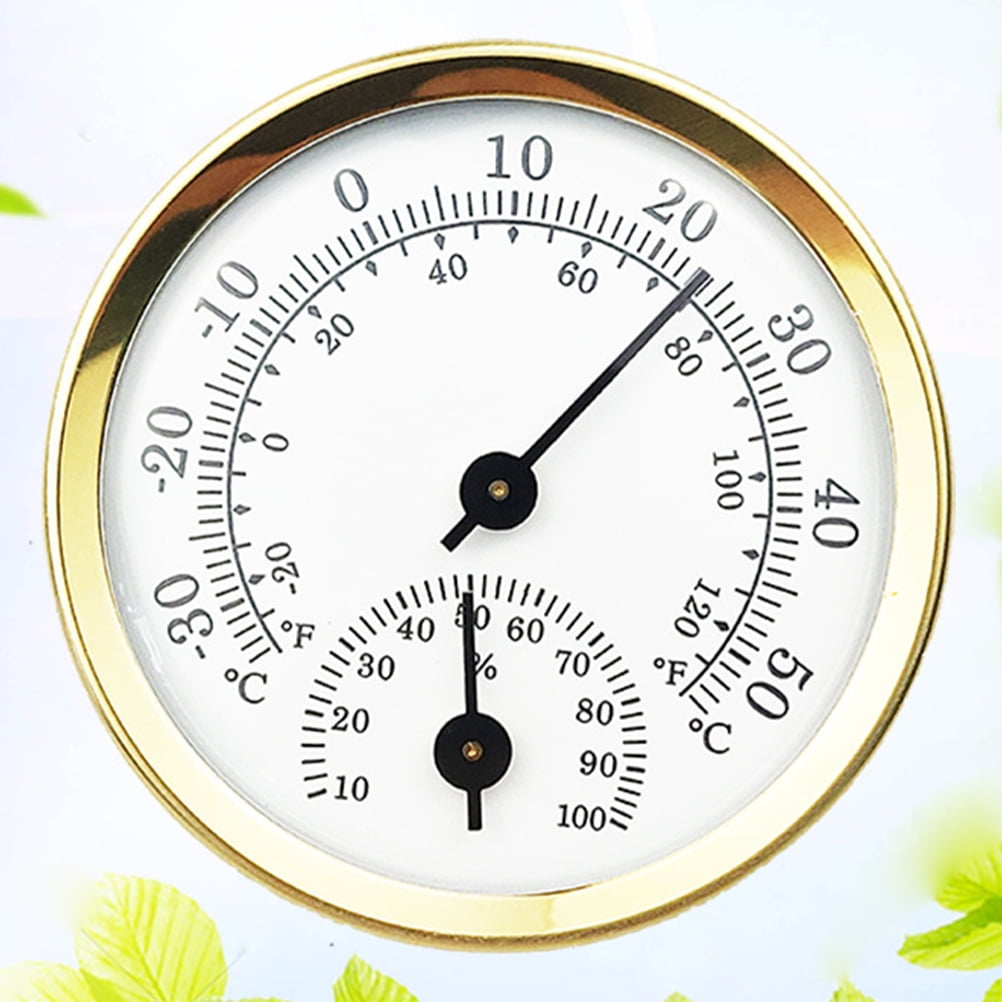 ibasenice Hygrometer for Reptile Tank Hygrothermograph Golden Modern ...