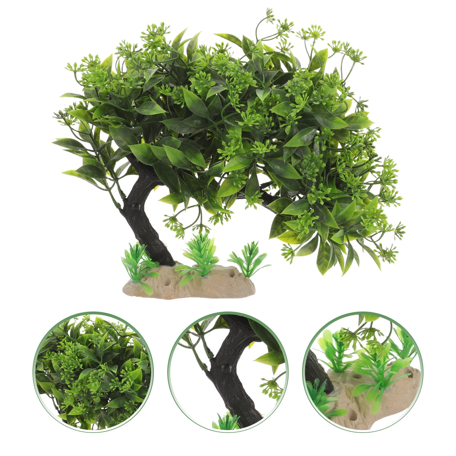 ibasenice Plastic Tree Aquarium Tree Model Green Realistic Design 1Pcs ...