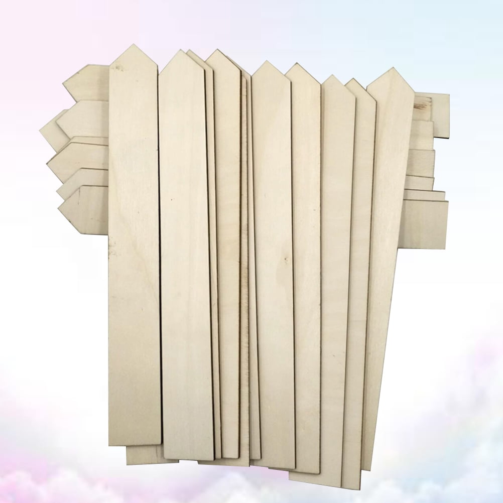 ibasenice Garden Wood Signs Wooden Garden Labels Khaki 50Set ...