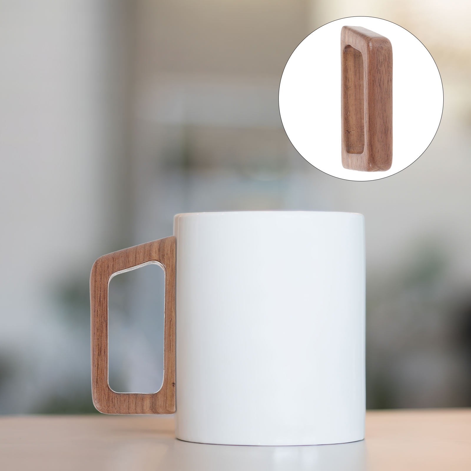 ibasenice Back to School Wooden Teacup Grip Replacement Handle ...