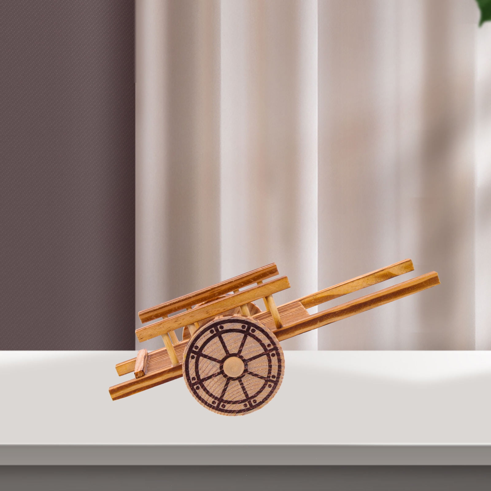 ibasenice miniature props Farm Trolley Model Brown Wood 1Set for ...