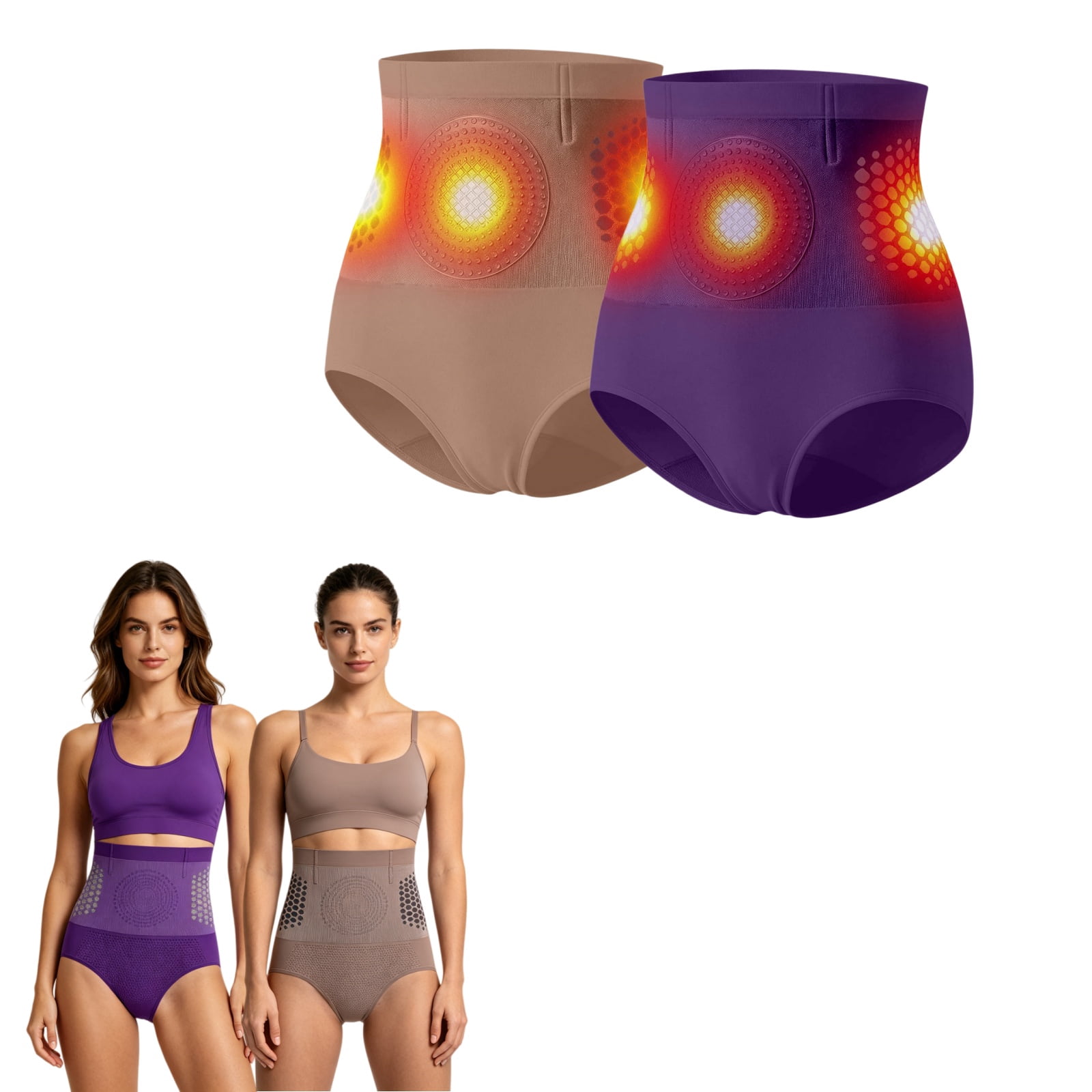 ibiyaun 2PCS 4-in-1 Micro-Particle Sculpting Burn Shorts for Women ...