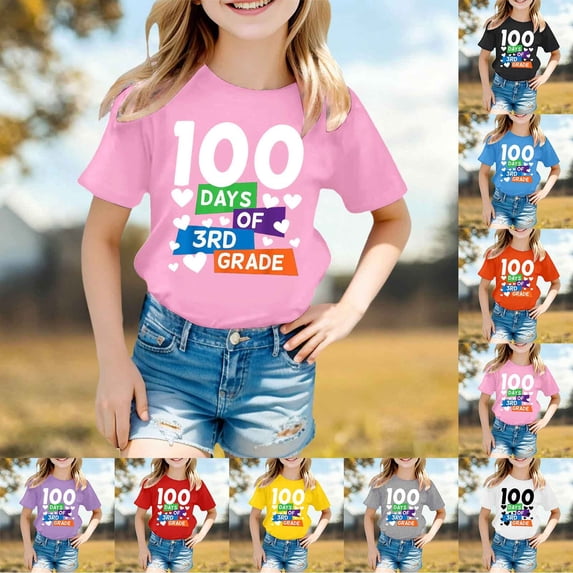 ibiyuan 100 Days Of School Shirt Boys Kindergarten Primary Student ...