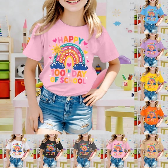 ibiyuan 100 Days Of School Shirt Youth Kindergarten Primary Student ...