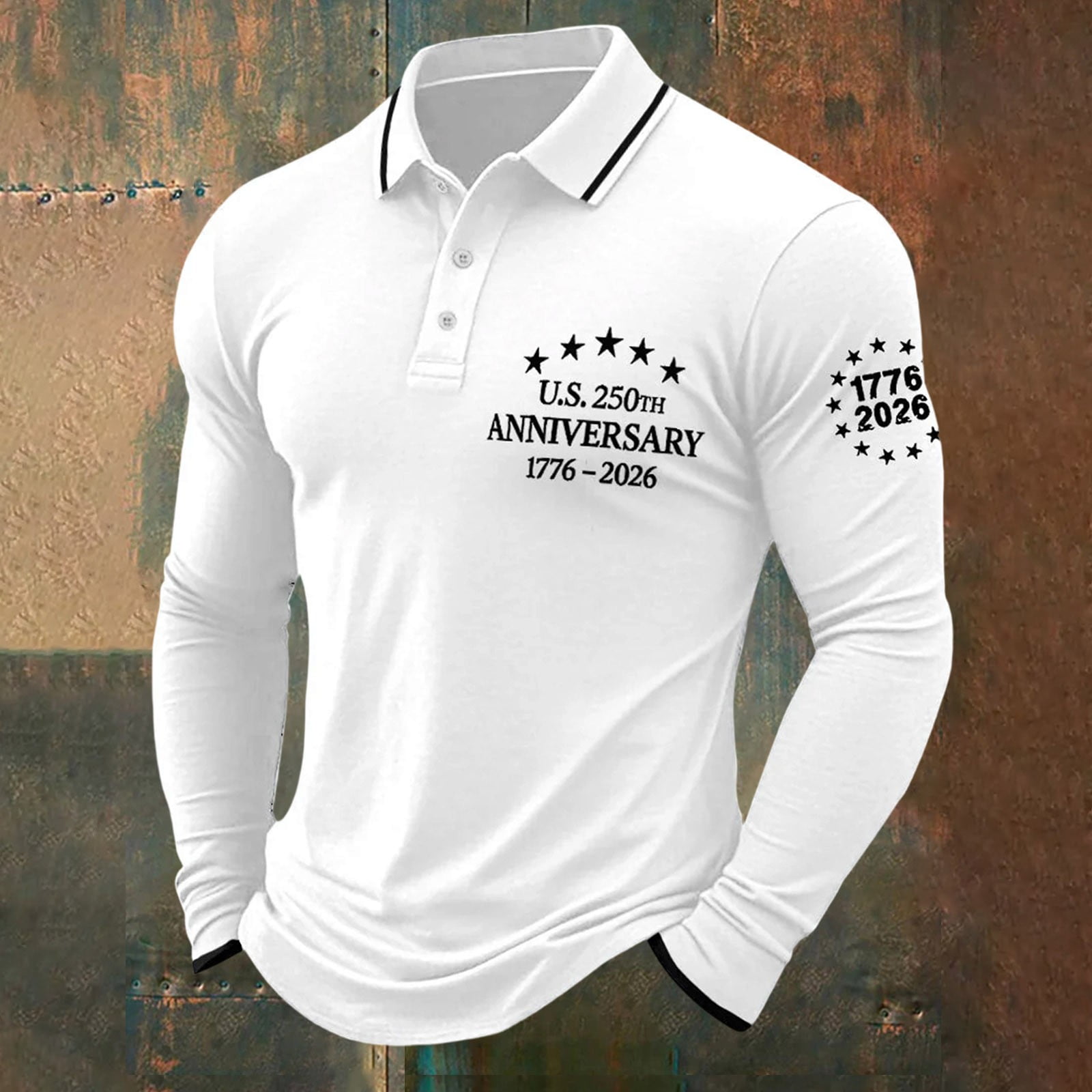 ibiyuan 250 Anniversary Usa Flag Mens Button Down Long Sleeve Shirt ...