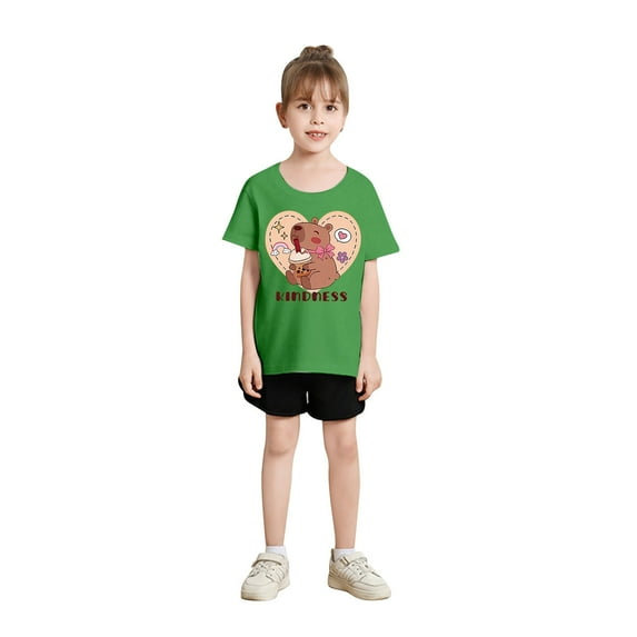 ibiyuan 4t Shirts Girls Holiday Short Sleeve Girls T Shirts Cute Print ...