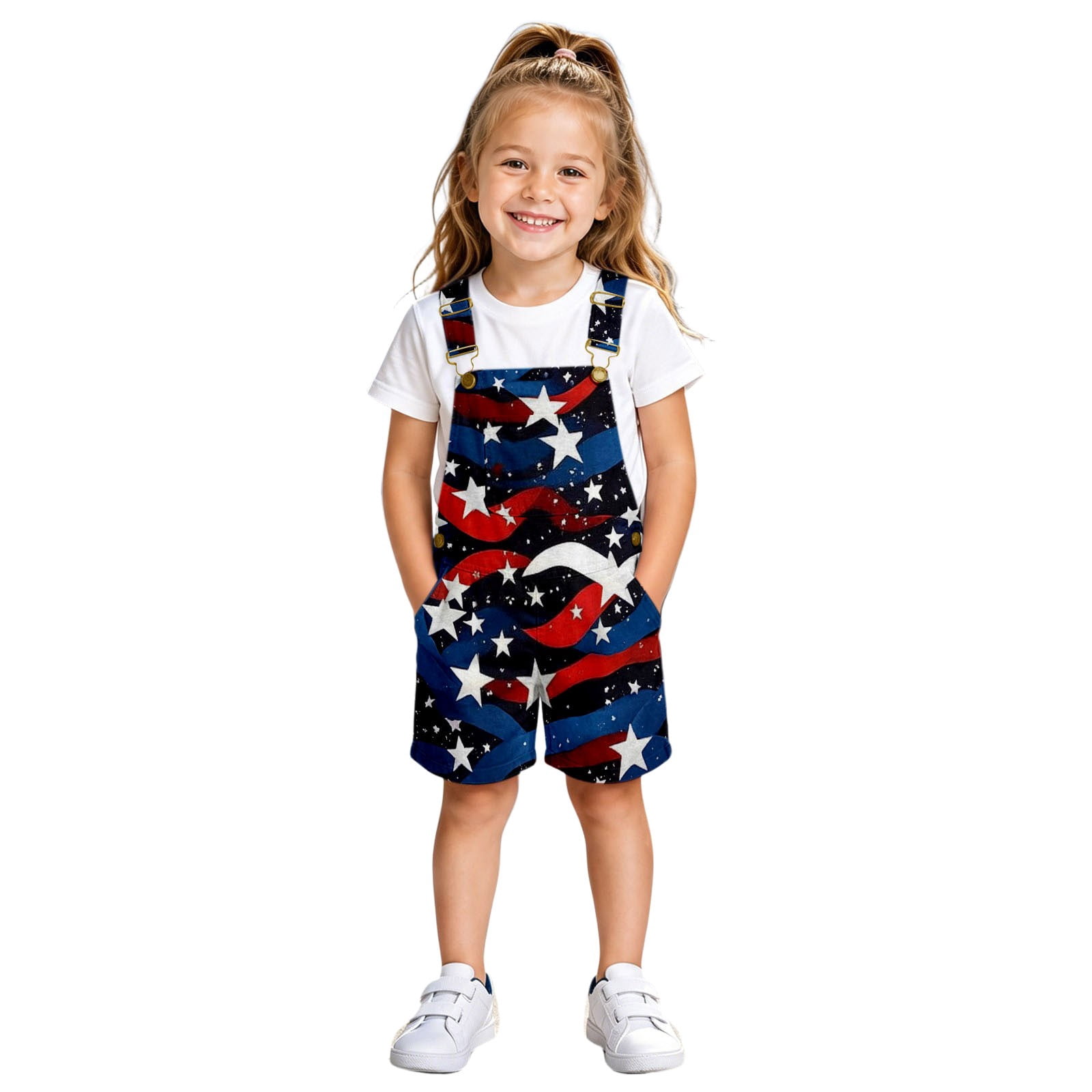 ibiyuan 4th Fourth Of July Baby Girl Boy Outfit American Flag Overalls ...