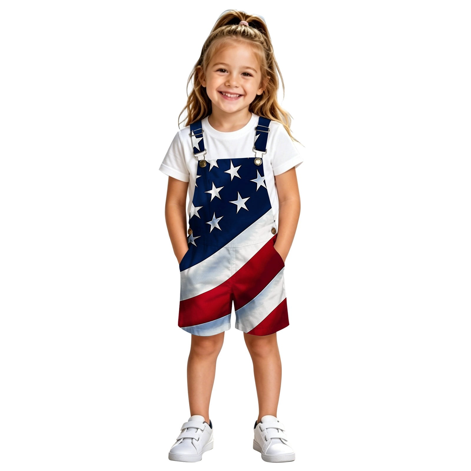 ibiyuan 4th Fourth Of July Baby Girl Boy Outfit American Flag Overalls ...