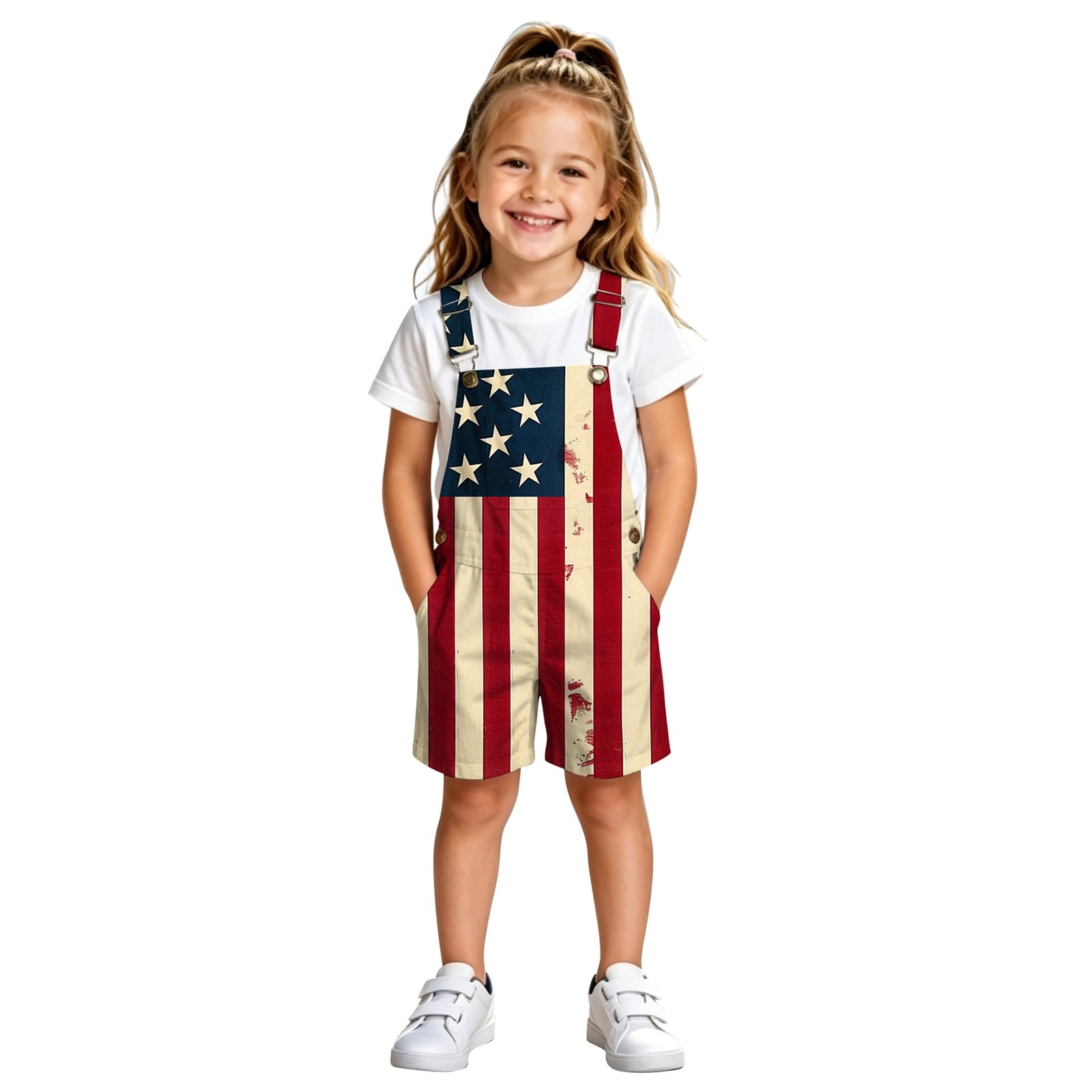 ibiyuan 4th Fourth Of July Baby Girl Boy Outfit American Flag Overalls ...