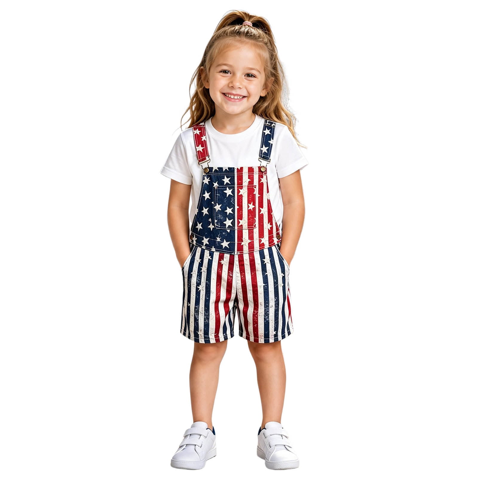 ibiyuan 4th Fourth Of July Baby Girl Boy Outfit American Flag Overalls ...