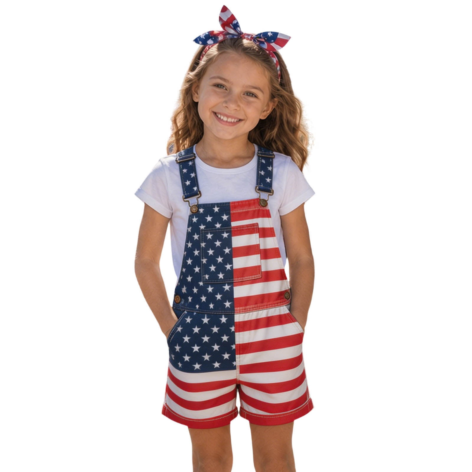 ibiyuan 4th Fourth Of July Baby Girl Boy Outfit American Flag Overalls ...