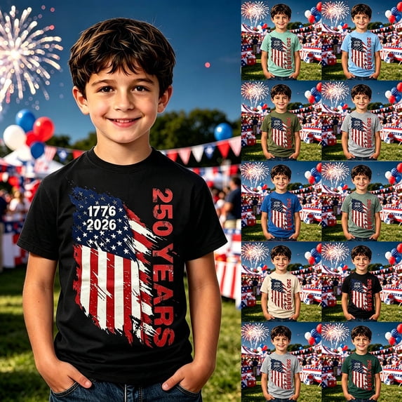 ibiyuan America 250 Tshirt Kids 250th Anniversary T Shirts for Boys ...