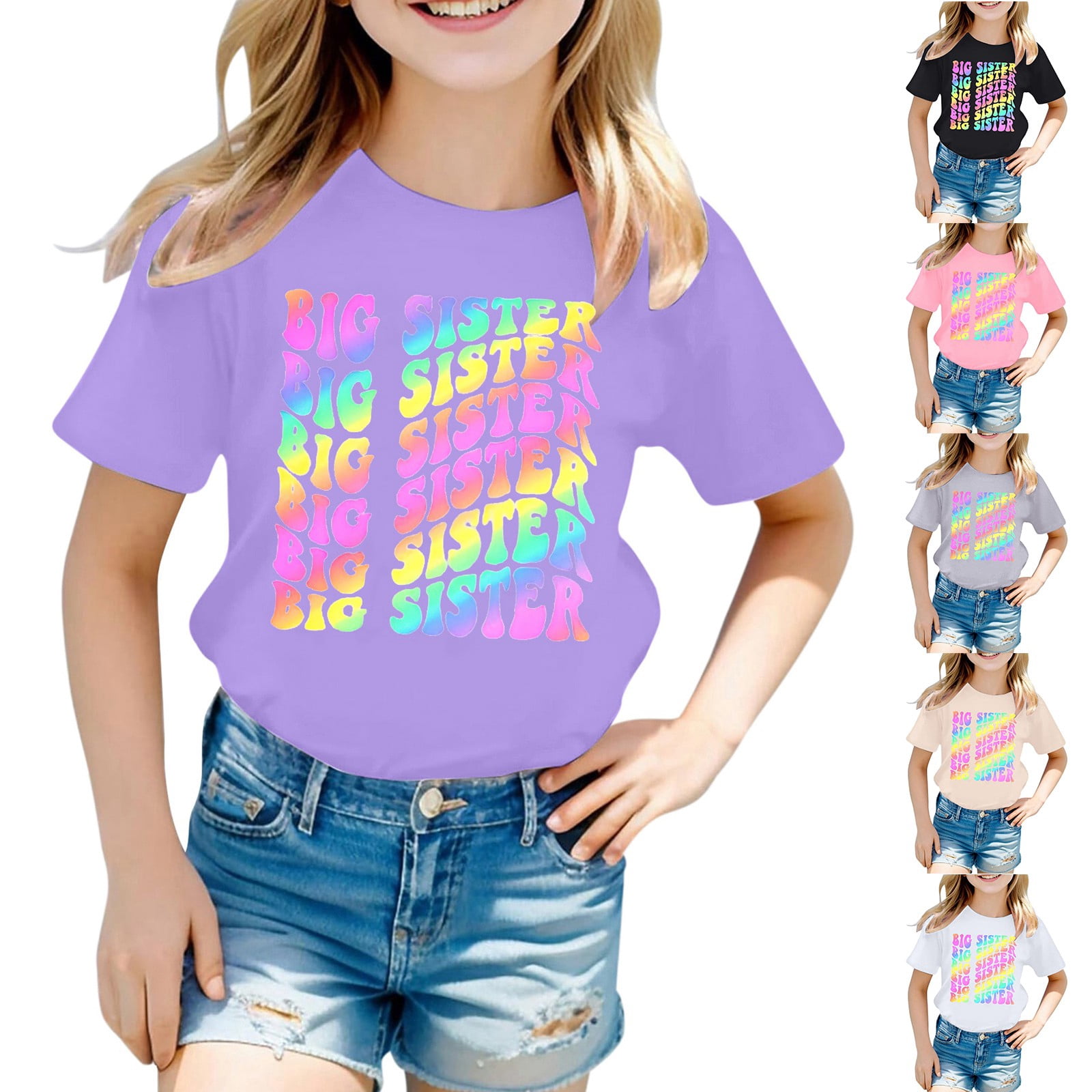 ibiyuan Big Sister Shirts for Girls Size 10 Promoted To Big Sis Girls T ...