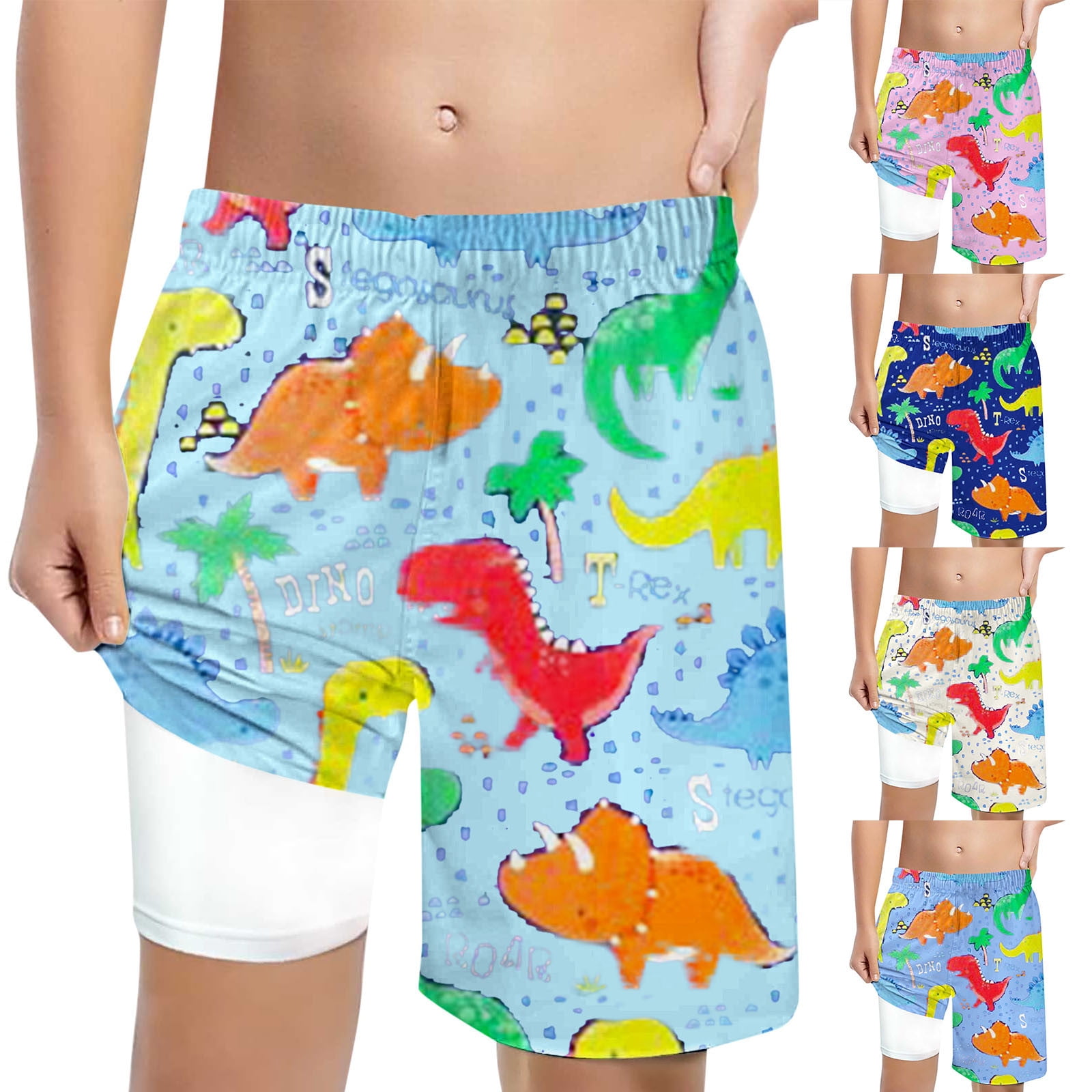 ibiyuan Boy's Swim Trunks with Compression Liner Toddler Bathing Suit 2 ...