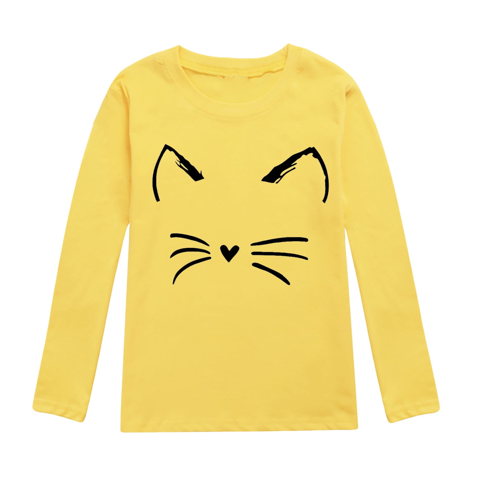 ibiyuan Boys T Shirts,Toddler Boys Girls Autumn Long Sleeve Cartoon Cat ...