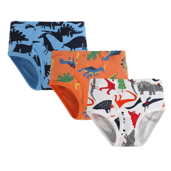 ibiyuan Boys' Underwear Boys Dinosaur Briefs 3-Pack Soft Underwear for ...