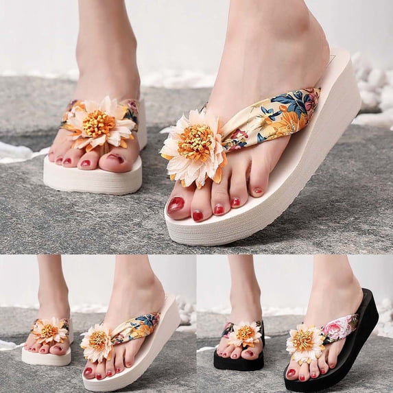 ibiyuan Flip Flops for Women Beach Womens Thong Sandals Non- TPR Sole ...