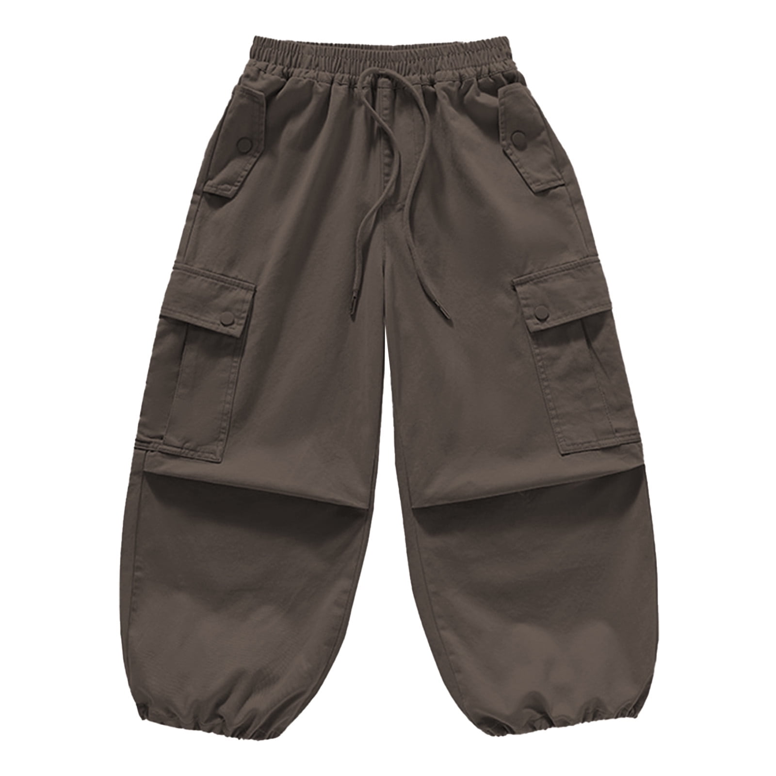 ibiyuan Girls Cargo Pants Size 12 Elastic Waistband Jogger Pants Kids ...