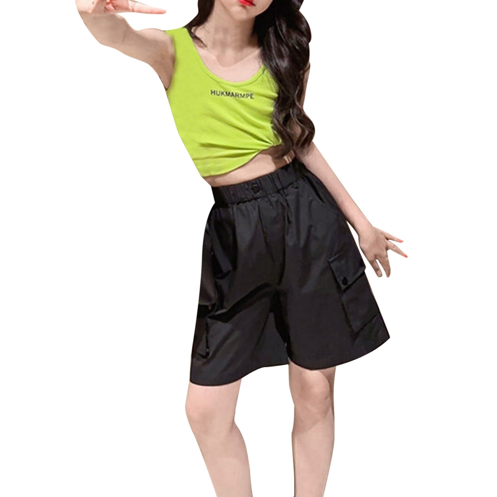 ibiyuan Girls Cargo Shorts High Waisted Loose Fit Casual Athletic Dry ...