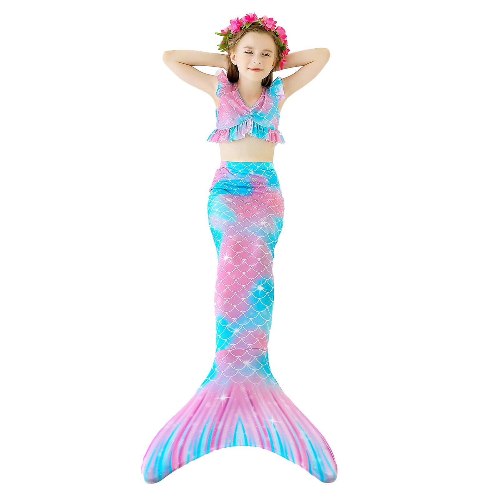 ibiyuan Girls Swimsuits Size 14-16 Girls Bathing Suit Girls Mermaid ...