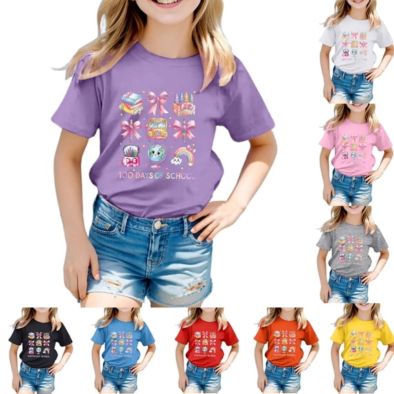 ibiyuan Happy 100 Days Of School Shirts for Kids Toddler Boys Girls ...