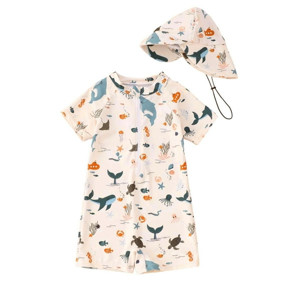 ibiyuan Kids Swimsuits Boys 4T Baby Boys Swimwear Set With Hat Dinosaur ...