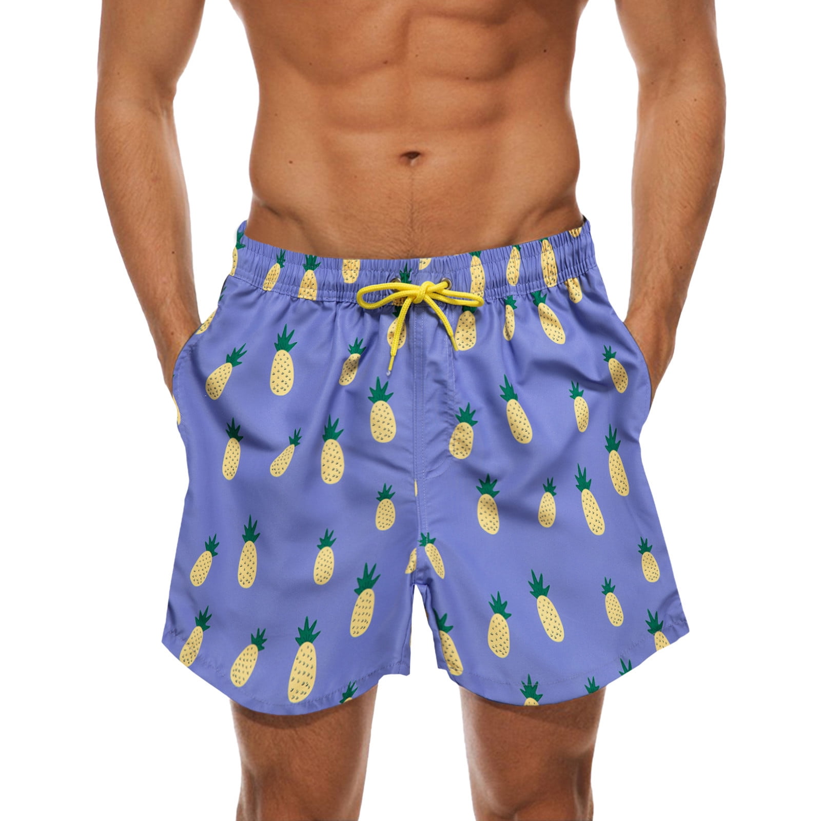 ibiyuan Men Swim Trunks with Boxer Mesh Liner Quick Dry Mens Bathing ...