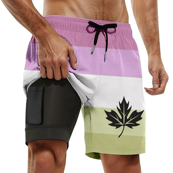 ibiyuan Men Swim Trunks with Breathable Mesh Lining Quick Dry Bathing ...