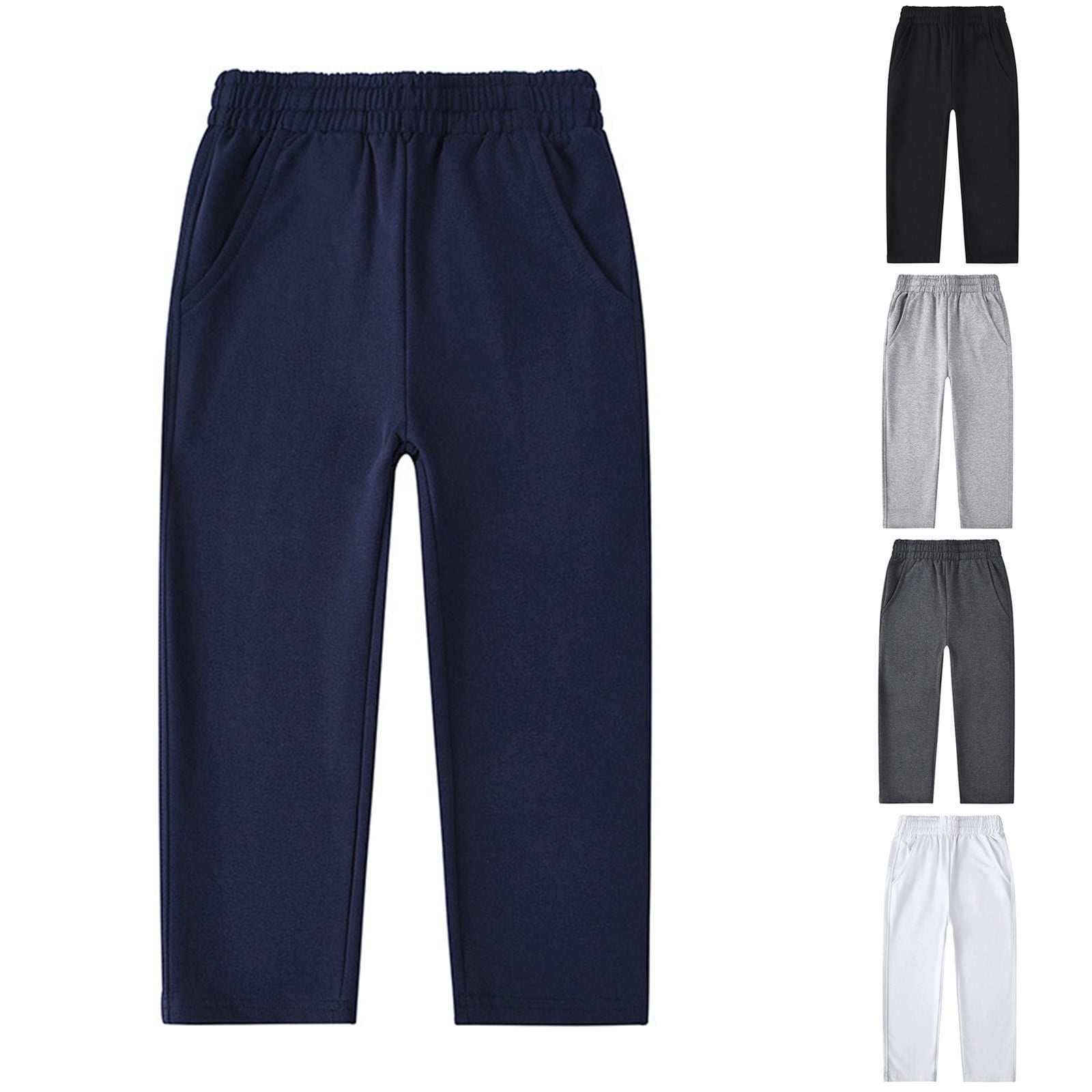 ibiyuan School Uniform Pants for Boys Adjustable Waist Straight Leg ...