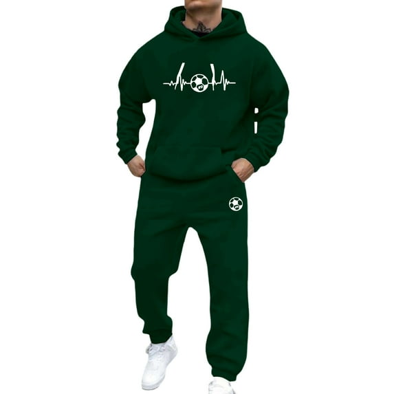 ibiyuan Sweatsuits for Men Baggy Causal Autumn Winter Hoodie Tracksuit ...