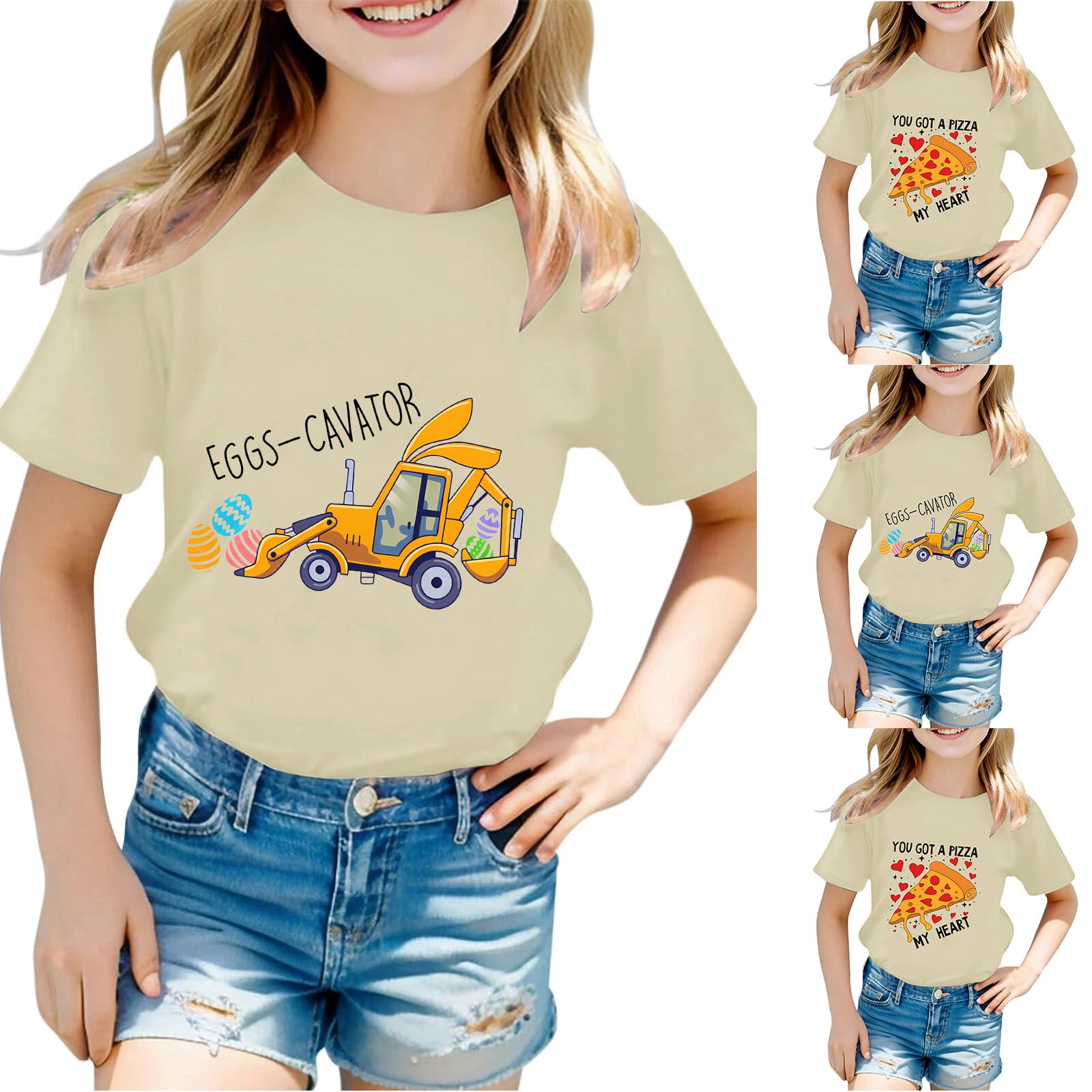 ibiyuan T Shirts For Girls,Boys Short Sleeve T Shirt Casual Round Neck ...