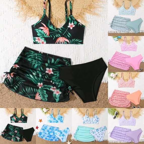 ibiyuan Girls Period Swimwear 3pcs Girl Bathing Suit Drawstring Cute ...