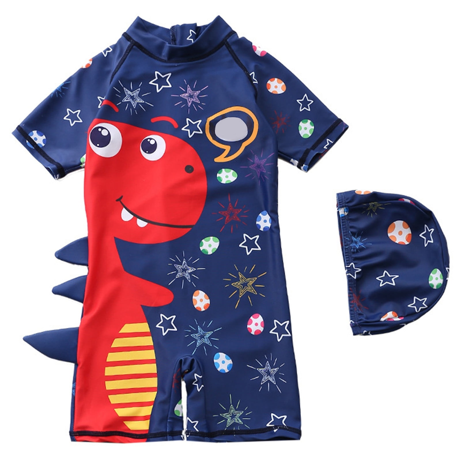 ibiyuan Toddler Swimsuit Boy Boys Swimsuit With Hood Cartoon Pattern ...