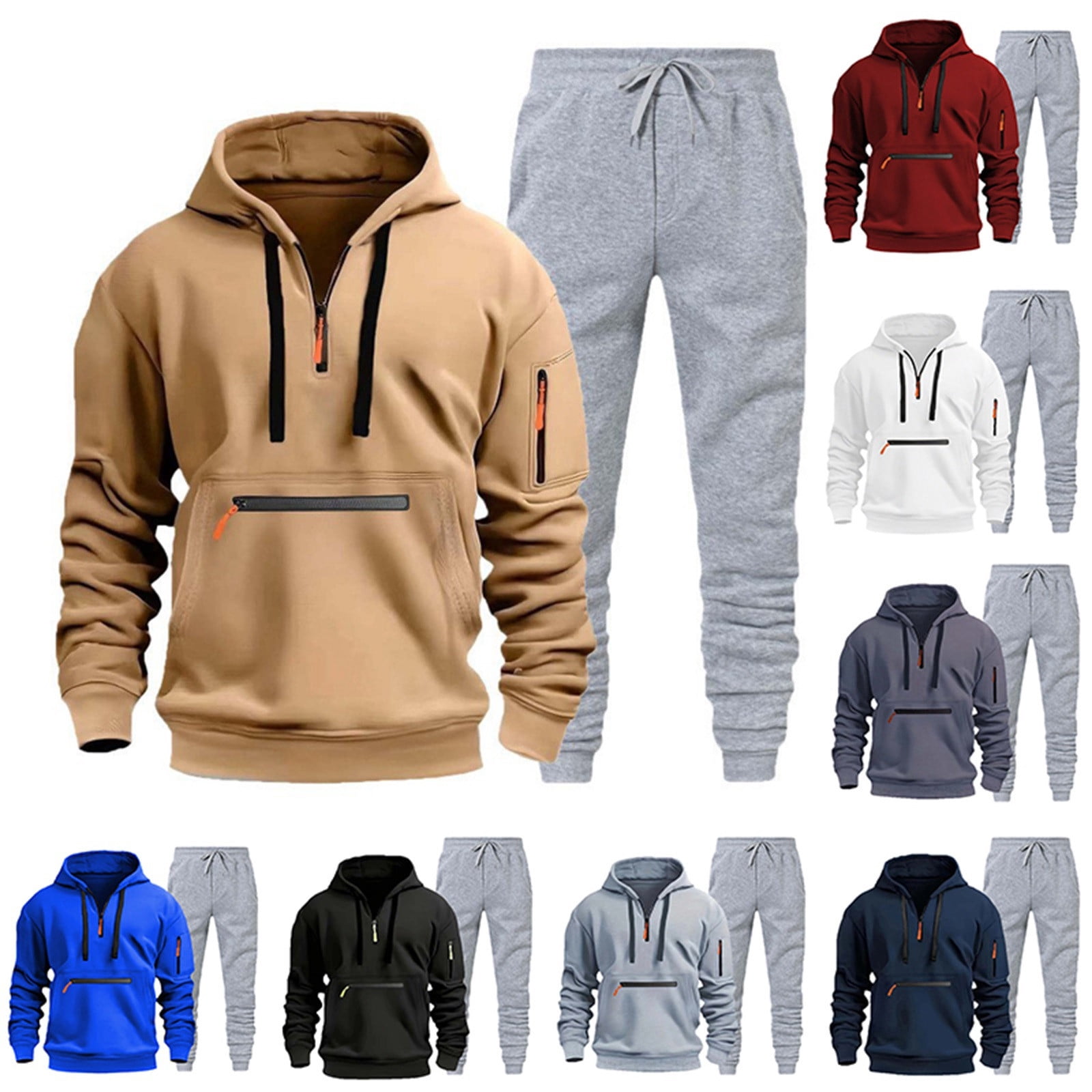 ibiyuan Track Suits for Men Set Workout Long Sleeve Hoodies and ...