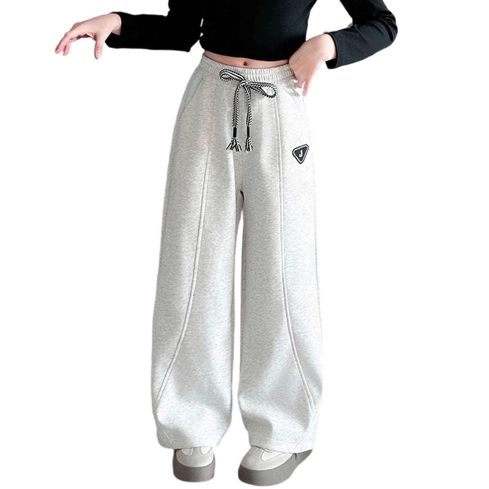 ibiyuan girls sweatpants Casual Jogger Pants Elastic Waist Comfortable ...