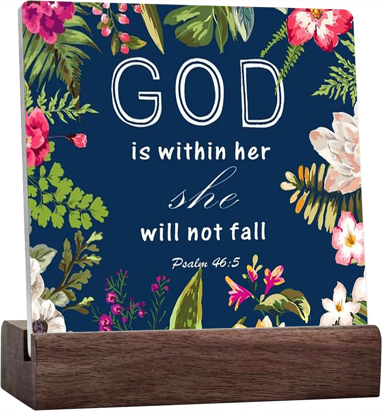 ible Verses God is Within Her She Will Not Fall Psalm Ceramic Table ...