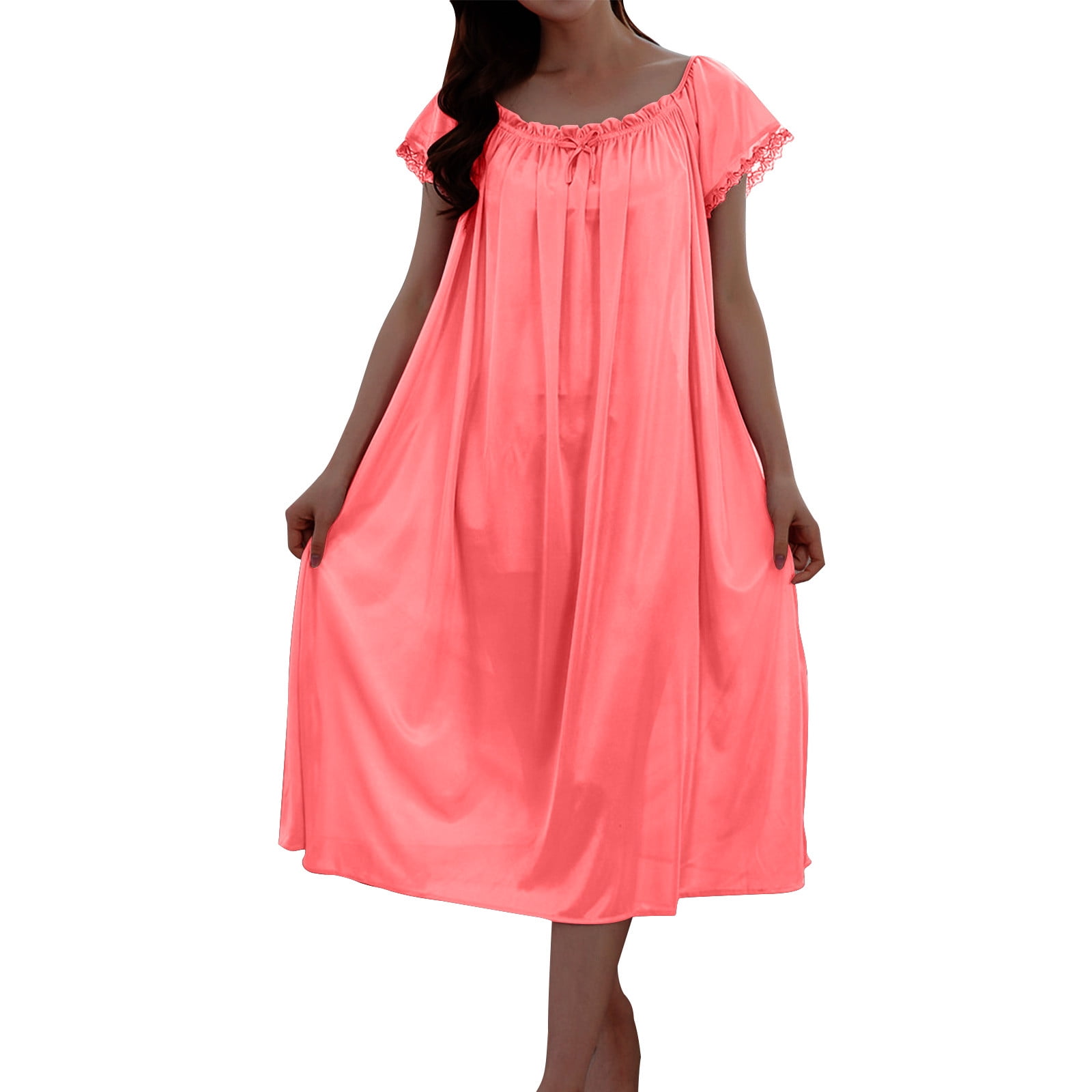 ibuvkizy Nightgowns for Women Clearance Casual Women's House Dress ...