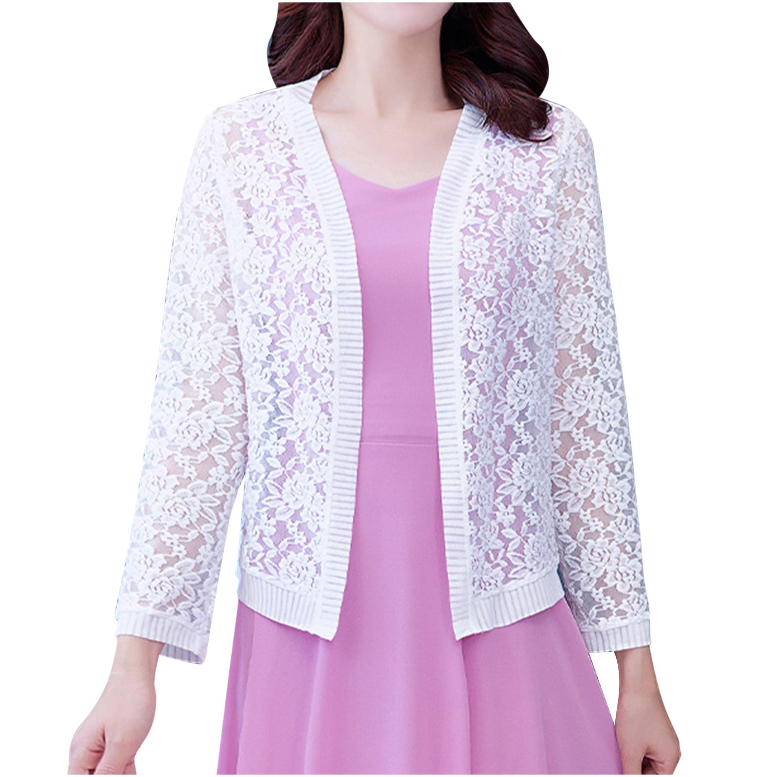 ibuvkizy Womens Summer Cardigan Clearance Loose Long Sleeved Breathable ...