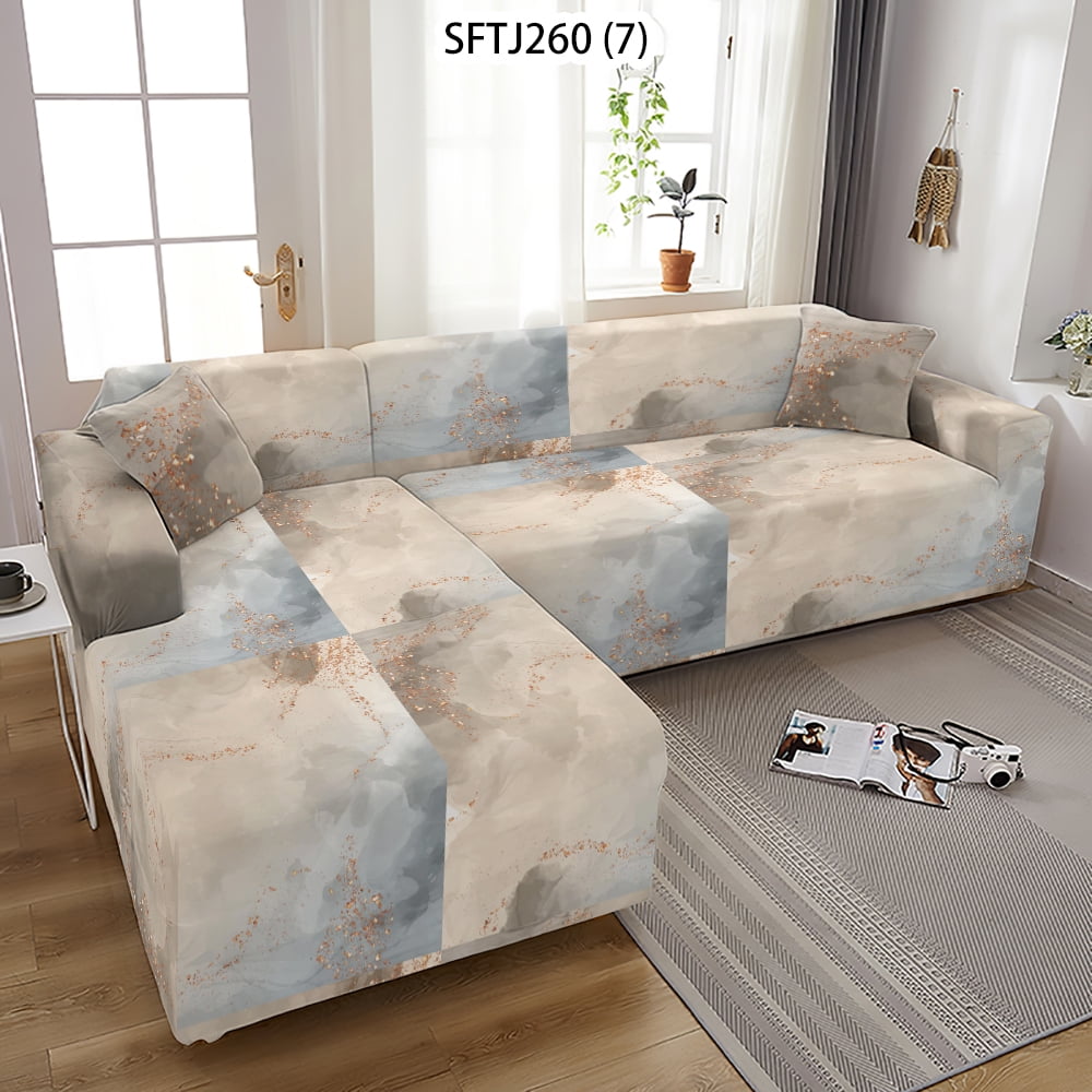 ic Effect Color Oil Painting Beauty Sofs Covers Corner Shaped Chaise ...