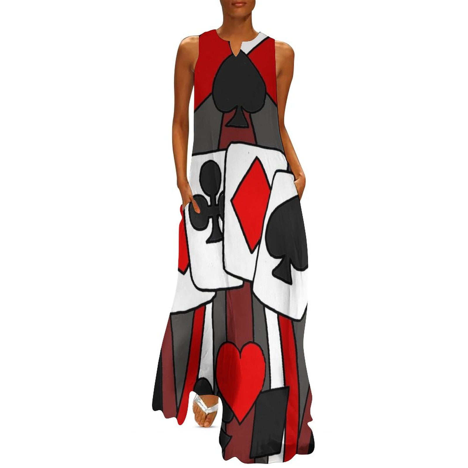 ic Fun Playing Cards Abstract Art Long Dress dress women elegant luxury ...
